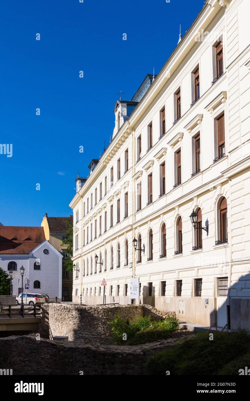 Rear facade of the Town Hall of Sopron with remains of the Medieval ...