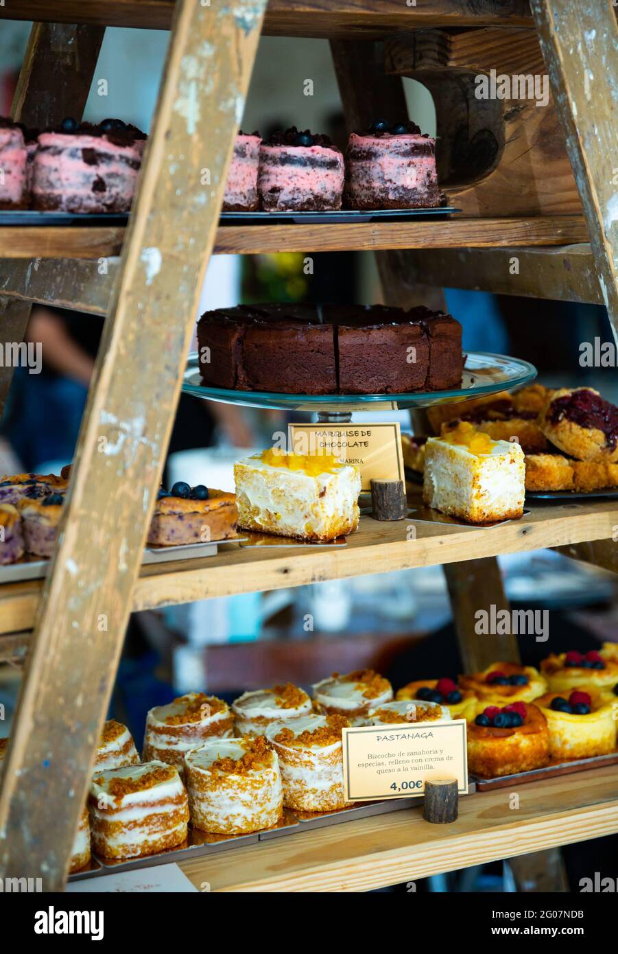 Chocolate pastries for sale in confectionery Stock Photo - Alamy
