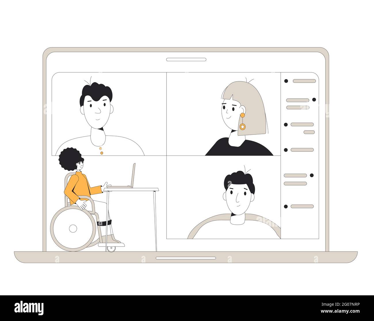 Video call conference. Friends online meeting. Digital communication ...