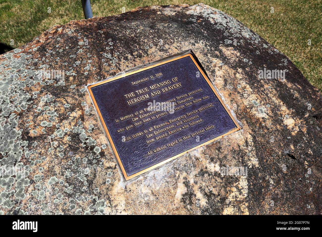 9/11 memorial plaque Yaphank Cemetery Long Island New York Stock Photo ...