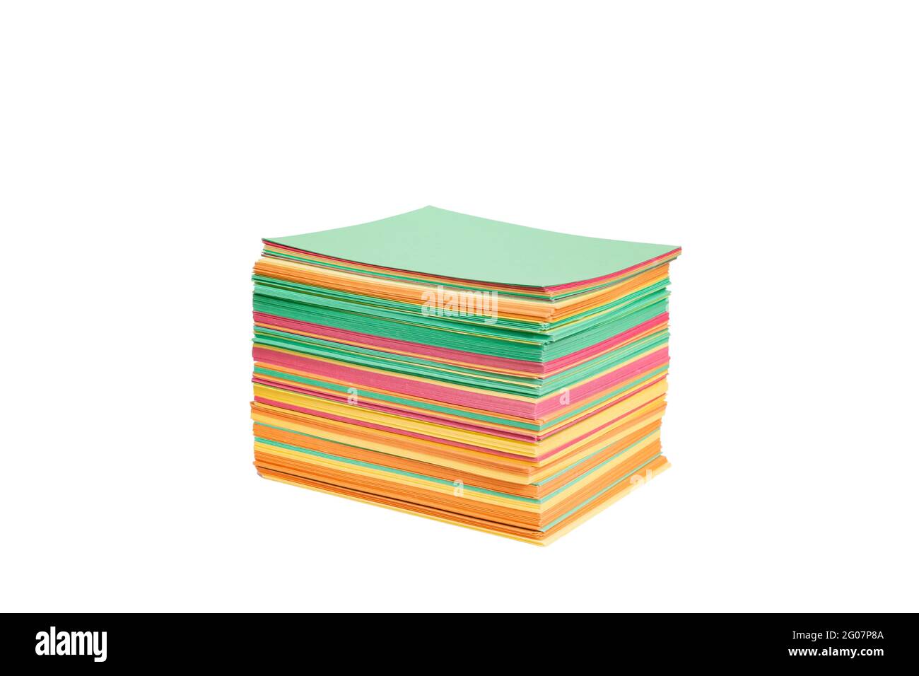 Stack of colorful stickers isolated on white background close up Stock ...