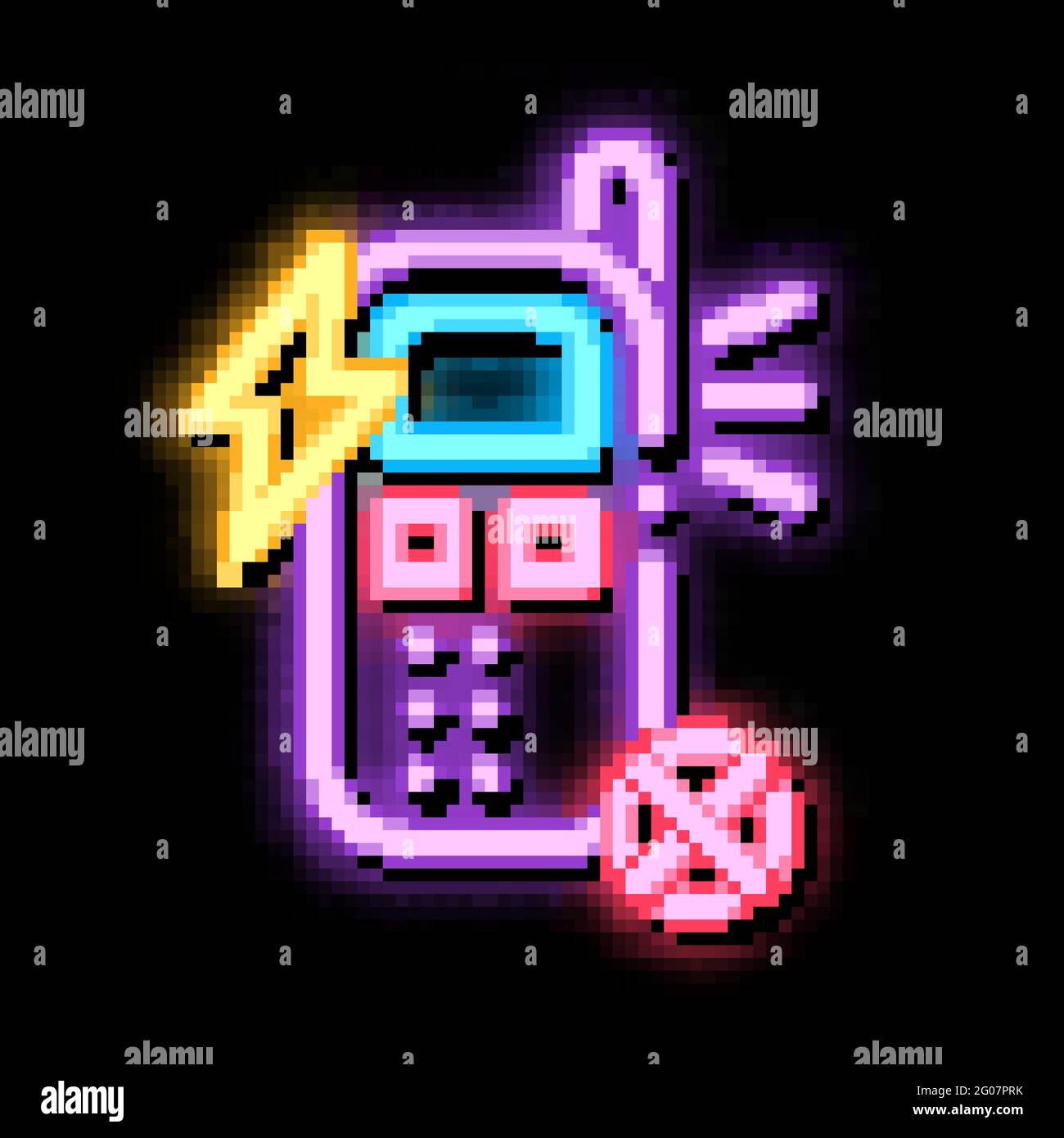 Neon glow cell phone Stock Vector Images - Alamy