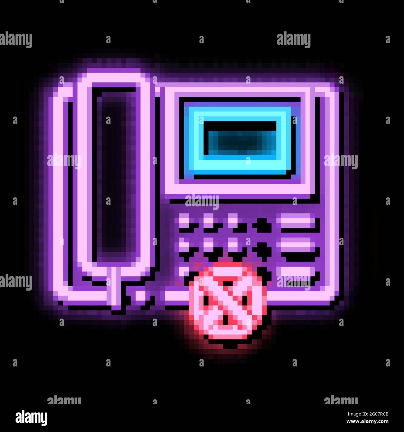 Broken Telephone neon glow icon illustration Stock Vector Image & Art ...