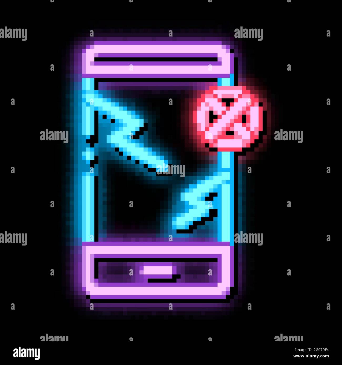 Broken Smartphone neon glow icon illustration Stock Vector Image & Art ...