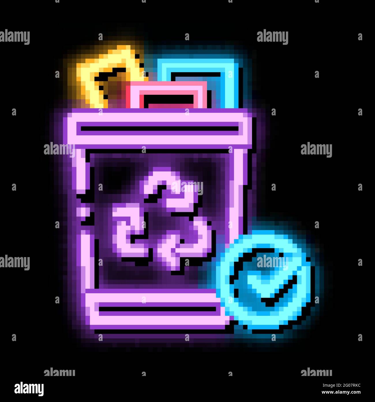 Recycling Trash neon glow icon illustration Stock Vector Image & Art ...