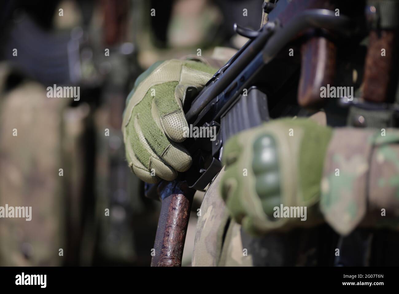Smardan, Romania - May 11, 2021: Romanian soldiers take part in a joint ...
