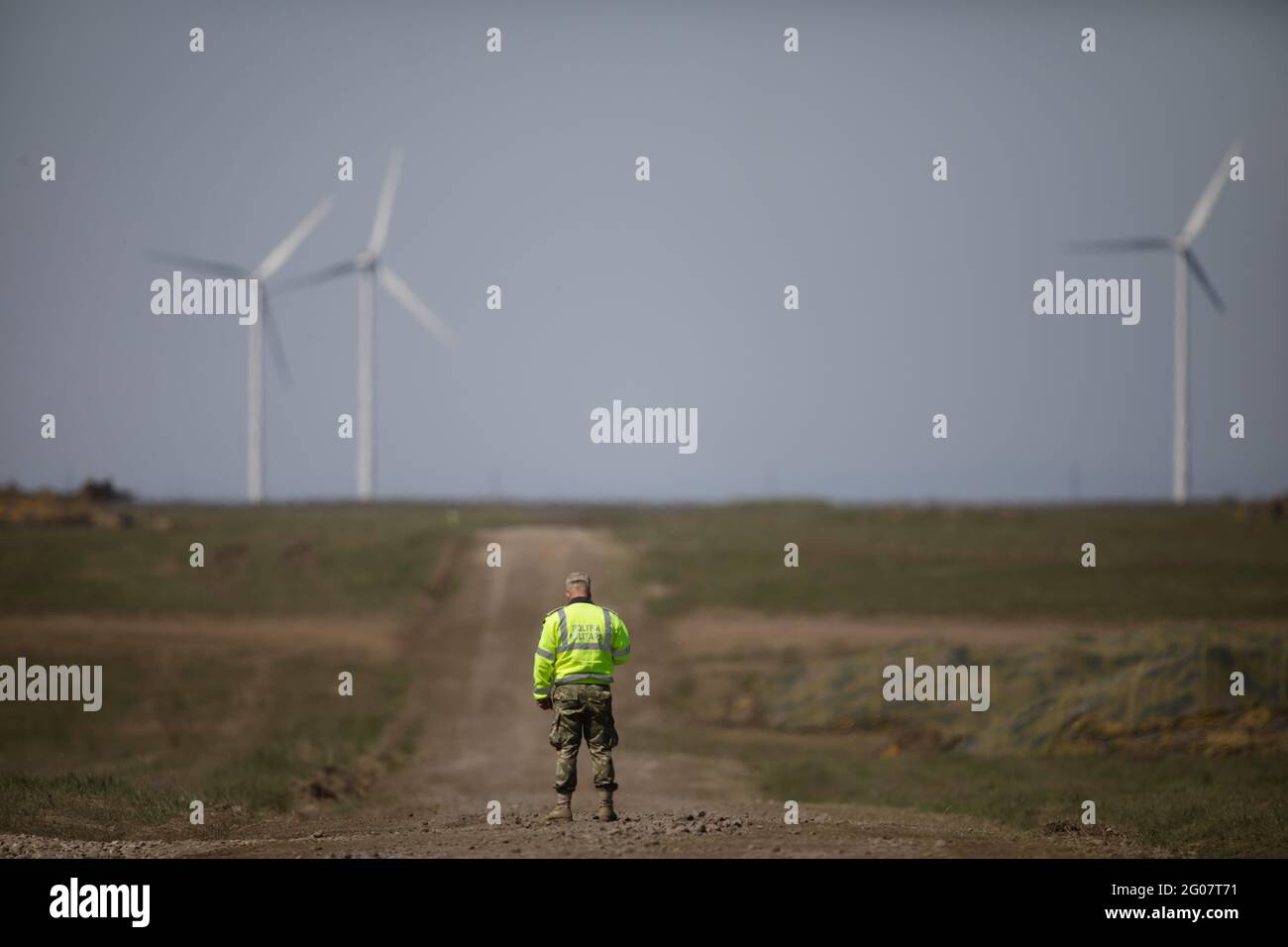 Smardan, Romania - May 11, 2021: Romanian military police soldier take ...