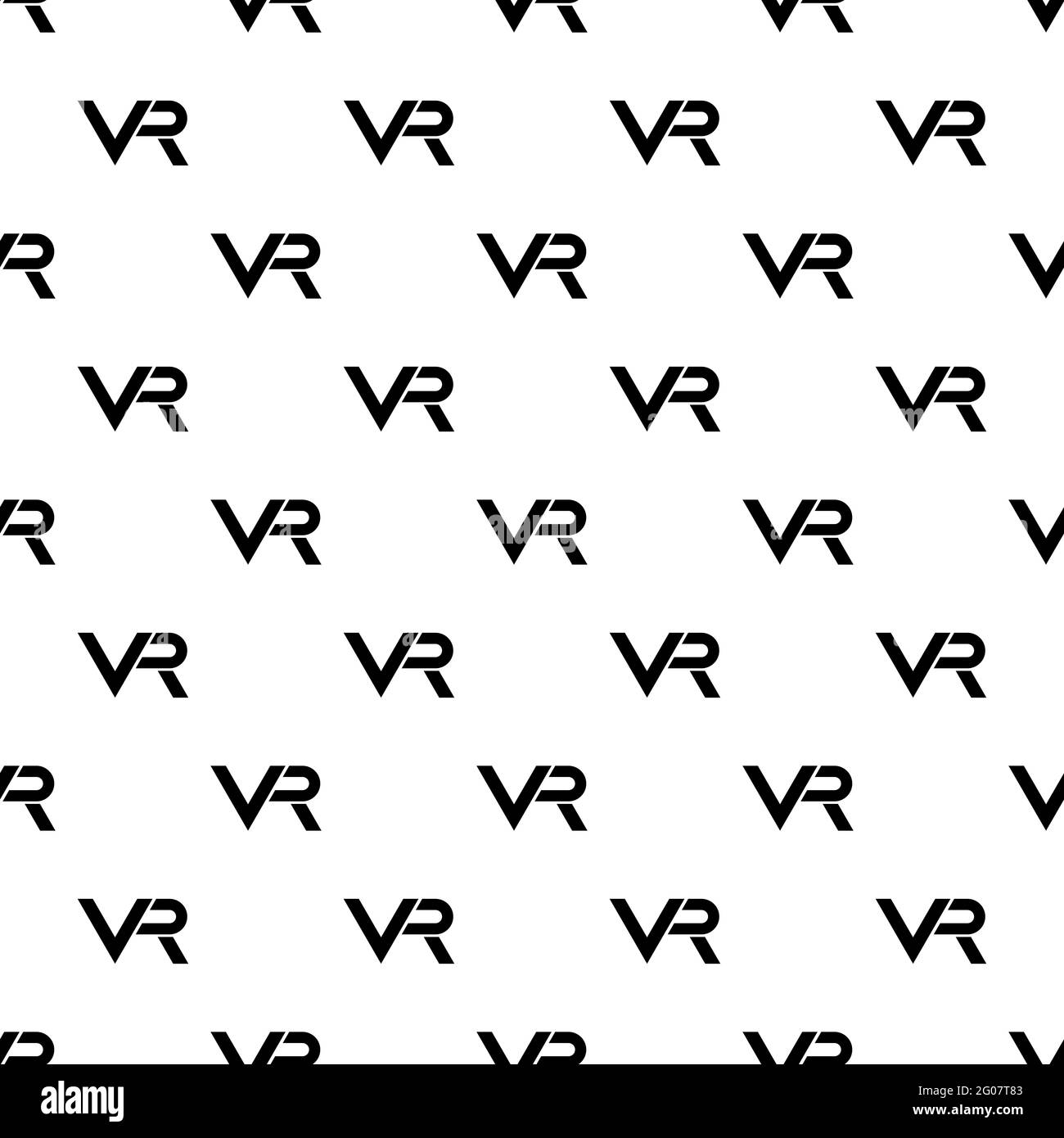 Seamless black and white pattern with VR logos. Virtual reality logos ...