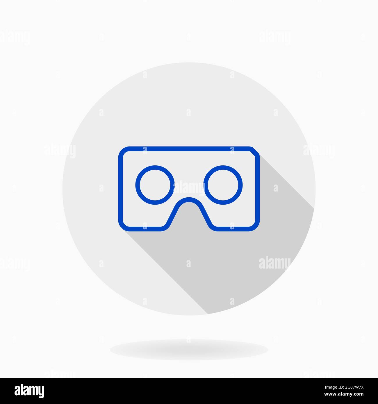 Fine icon with blue VR logo in circle. Flat design with long shadow ...