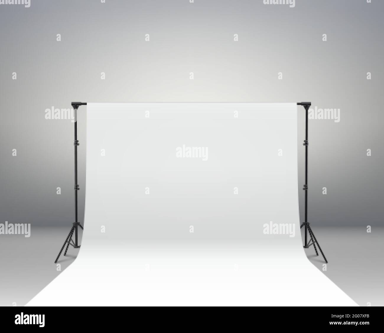 Professional photo studio interior. Photography tripods and racks and ...