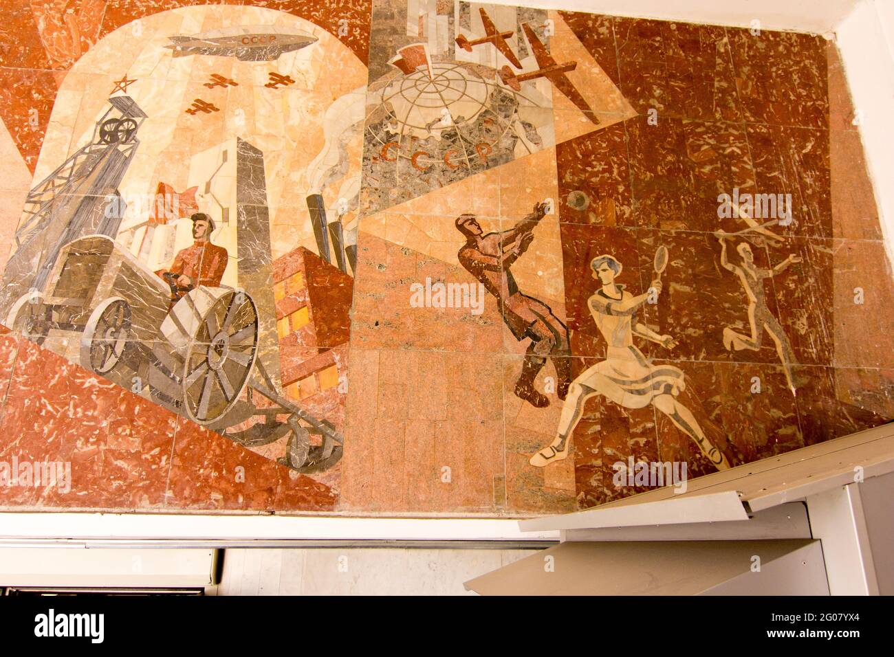 Soviet Mural Minsk Metro 4 Stock Photo - Alamy