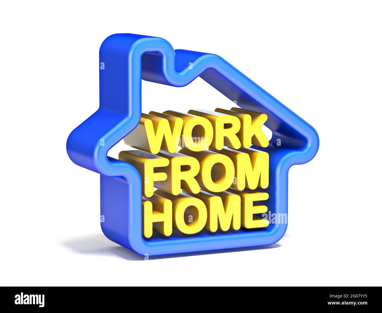 Work from home sign 3D render illustration isolated on white background ...