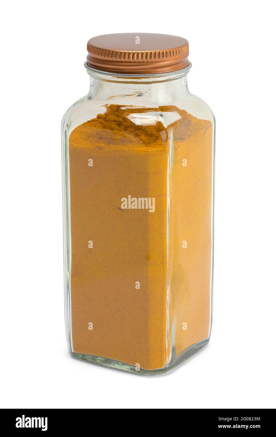 Glass Bottle of Turmeric Cut Out on White Stock Photo - Alamy