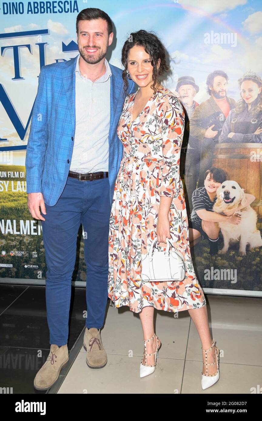 Giulia Luzi with the fiancé seen during Tutti per Uma film premiere at ...