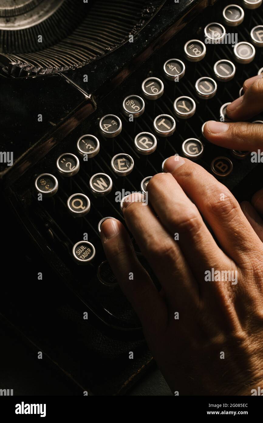 Top view shot hands typing hi-res stock photography and images - Alamy