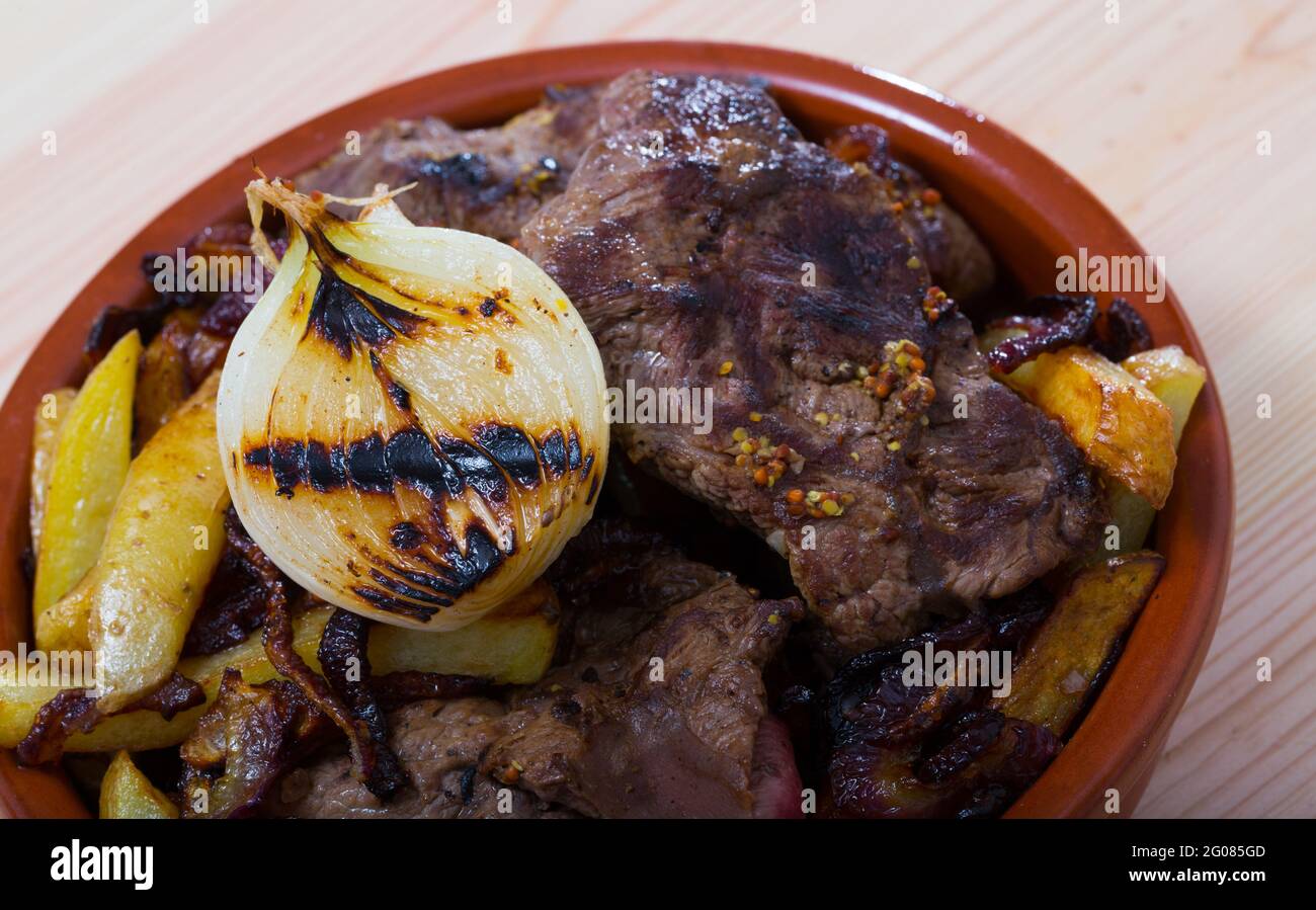 Norwegian sailor beef on wooden background Stock Photo - Alamy