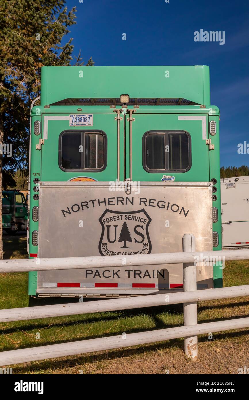 Horse trailer for Northern Region Pack Train at Ninemile Ranger Station ...
