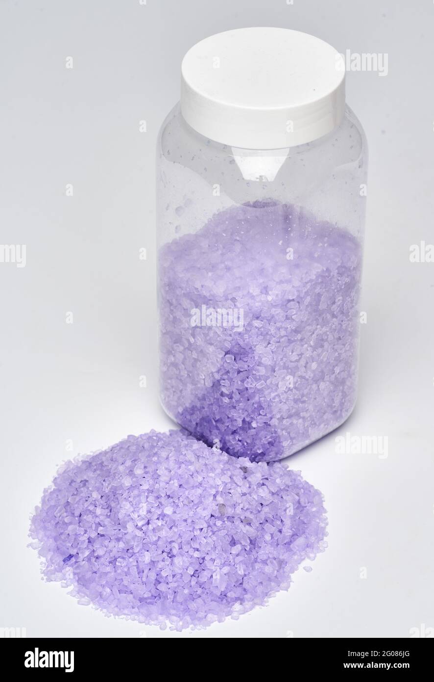 Lavender bath salt and soap isolated on white background Stock Photo ...