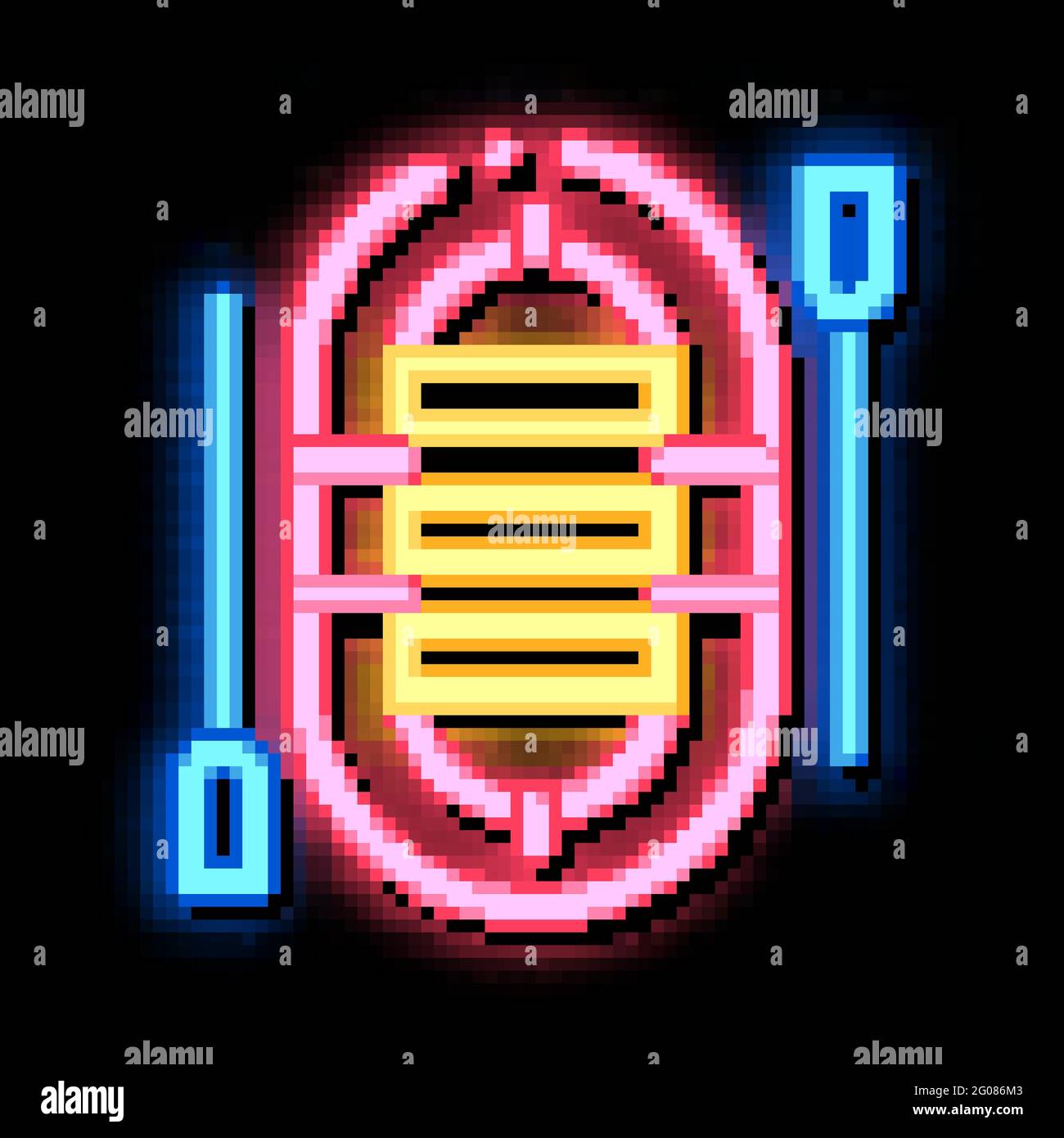 Boat With Oars neon glow icon illustration Stock Vector Image & Art - Alamy