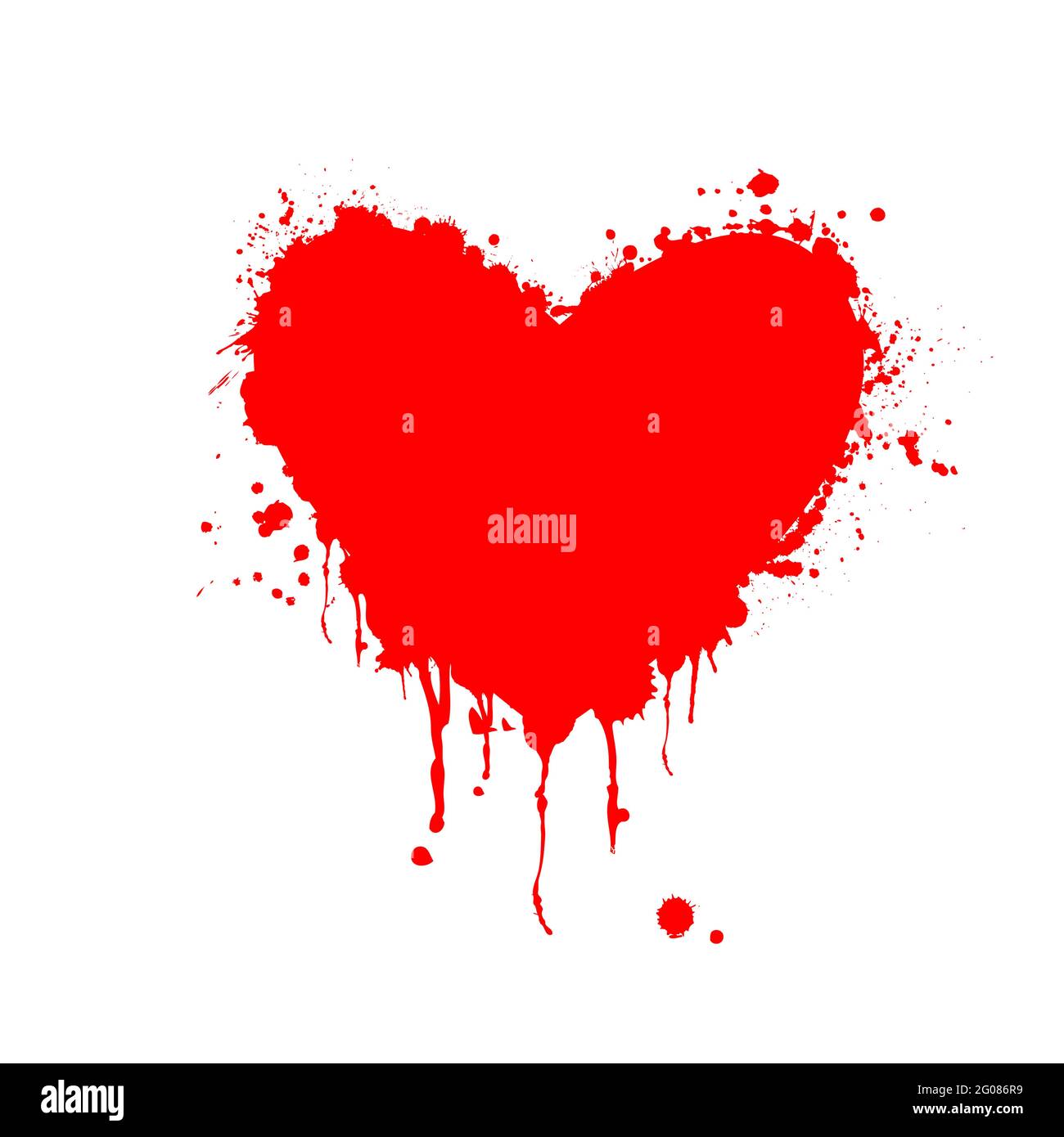 vector illustration of grunge heart made with red ink. Valentine's day ...