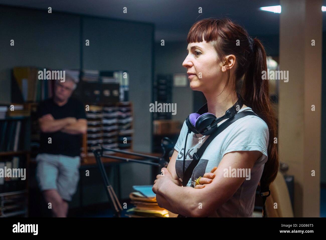 CENSOR, director Prano Bailey-Bond, on set, 2021. ph: Maria Lax ...