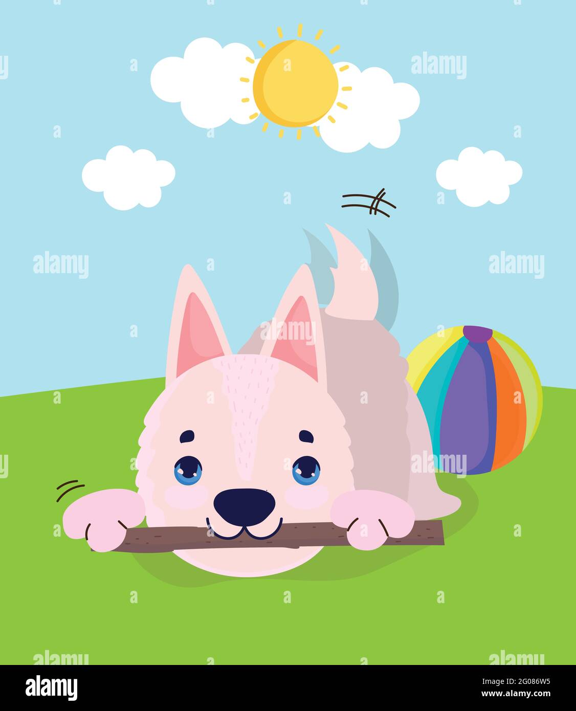 cute dog playing Stock Vector Image & Art - Alamy