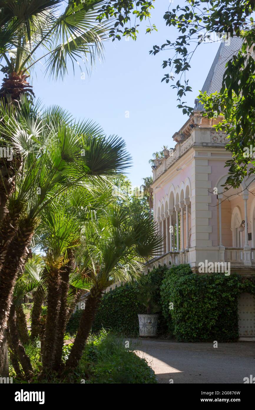 Cambrils, Spain, May 1, 2020 - Castle in Botanical Garden Park Sama ...