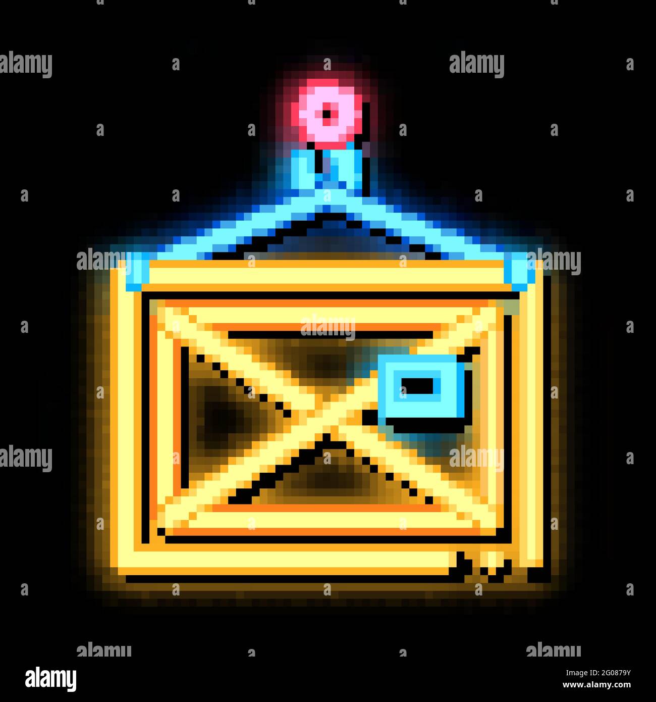 Wooden Container Neon Glow Icon Illustration Stock Vector Image And Art
