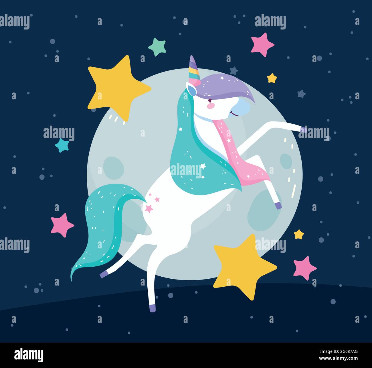unicorn moon and stars Stock Vector Image & Art - Alamy
