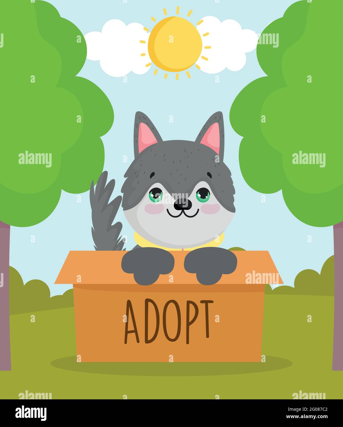 adopt us dog box Stock Vector Image & Art - Alamy