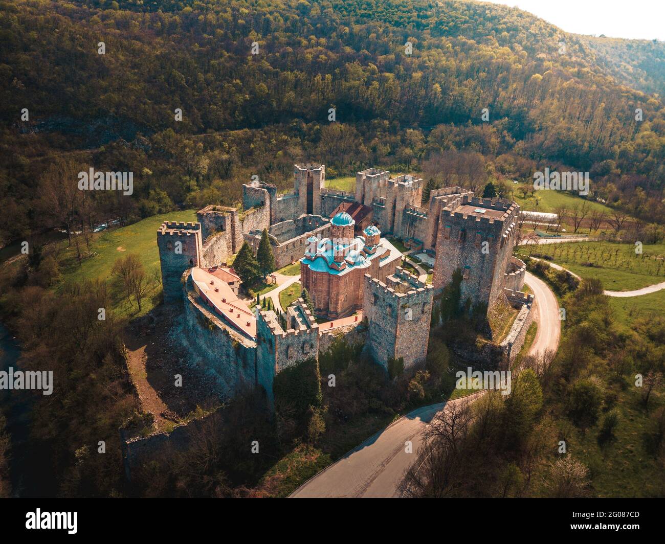Church in monastery cross drone hi-res stock photography and images - Alamy