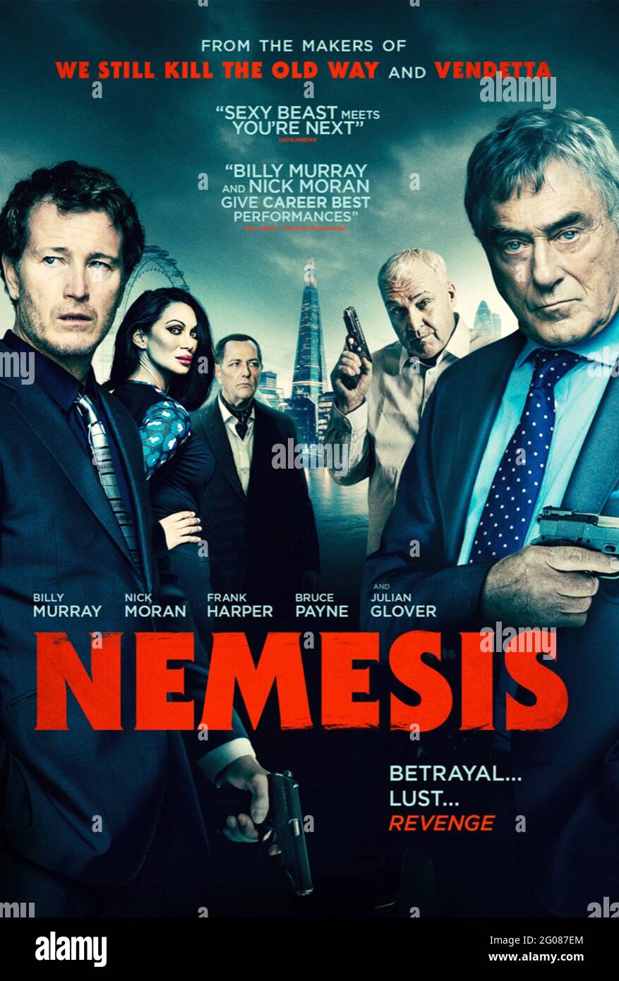 NEMESIS, poster, from left: Nick Moran, Jeanine Nerissa Sothcott, Bruce ...