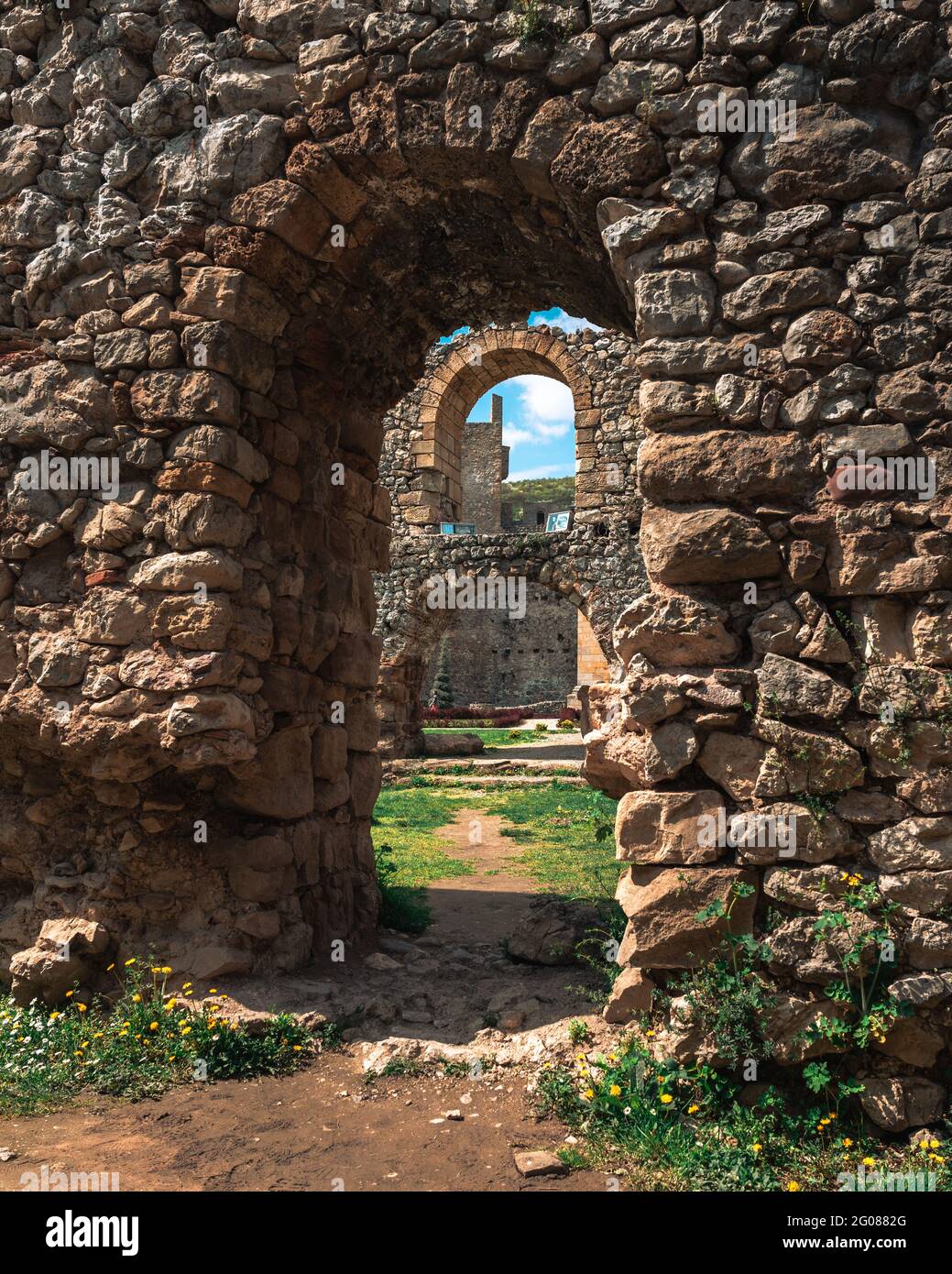 Old pathway ruins inside Manasija castle Stock Photo - Alamy