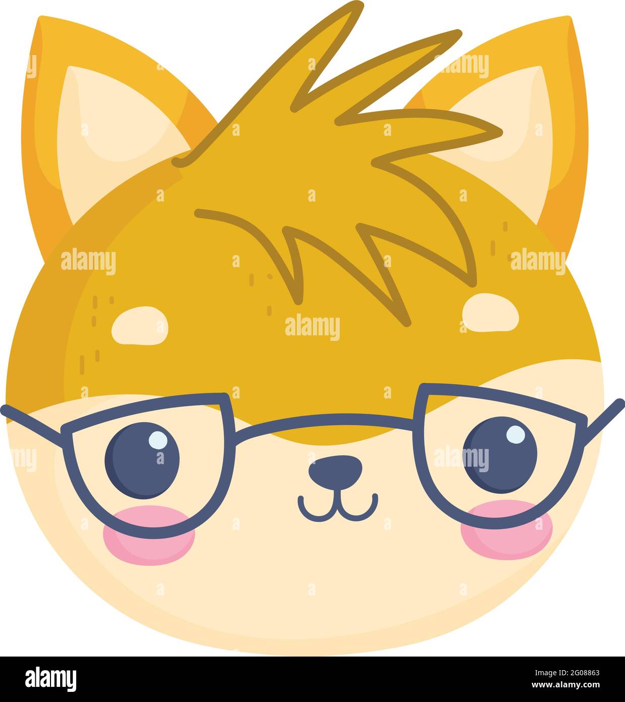 cat with glasses face Stock Vector Image & Art - Alamy