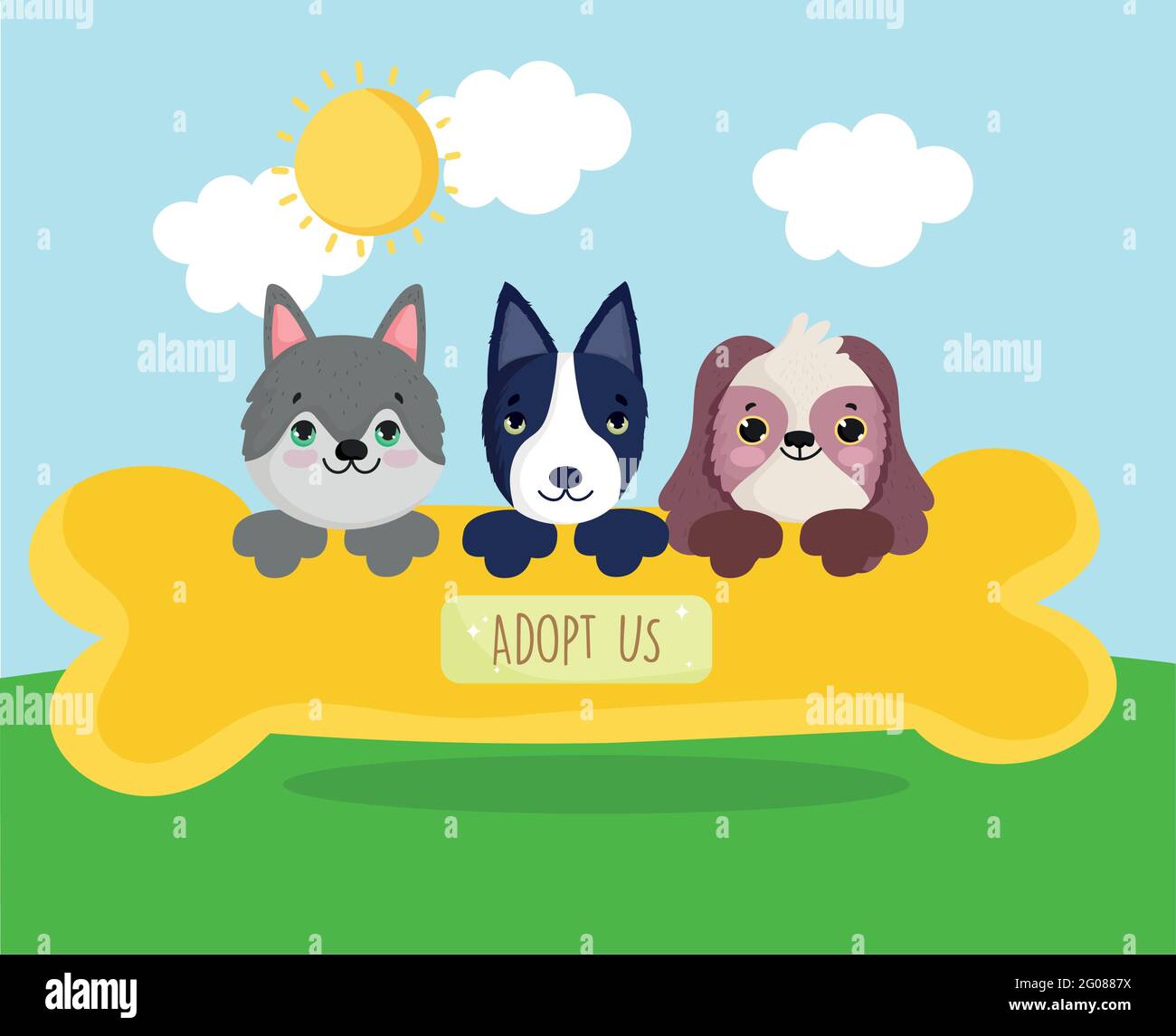 adopt us cute dogs Stock Vector Image & Art - Alamy