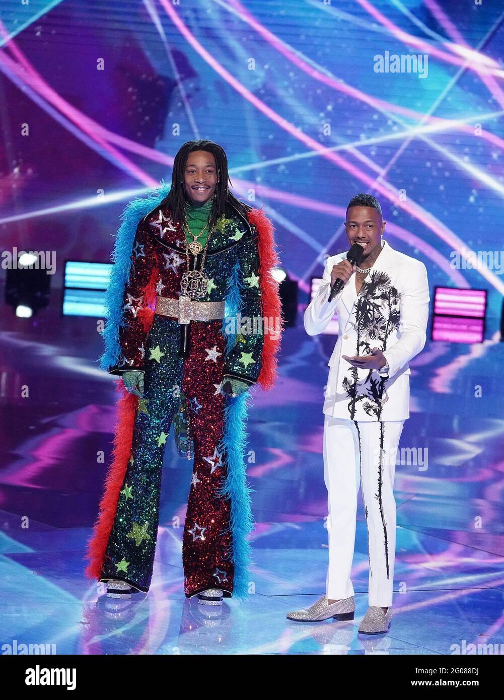 THE MASKED SINGER, from left: Wiz Khalifa (revealed as the Chameleon ...