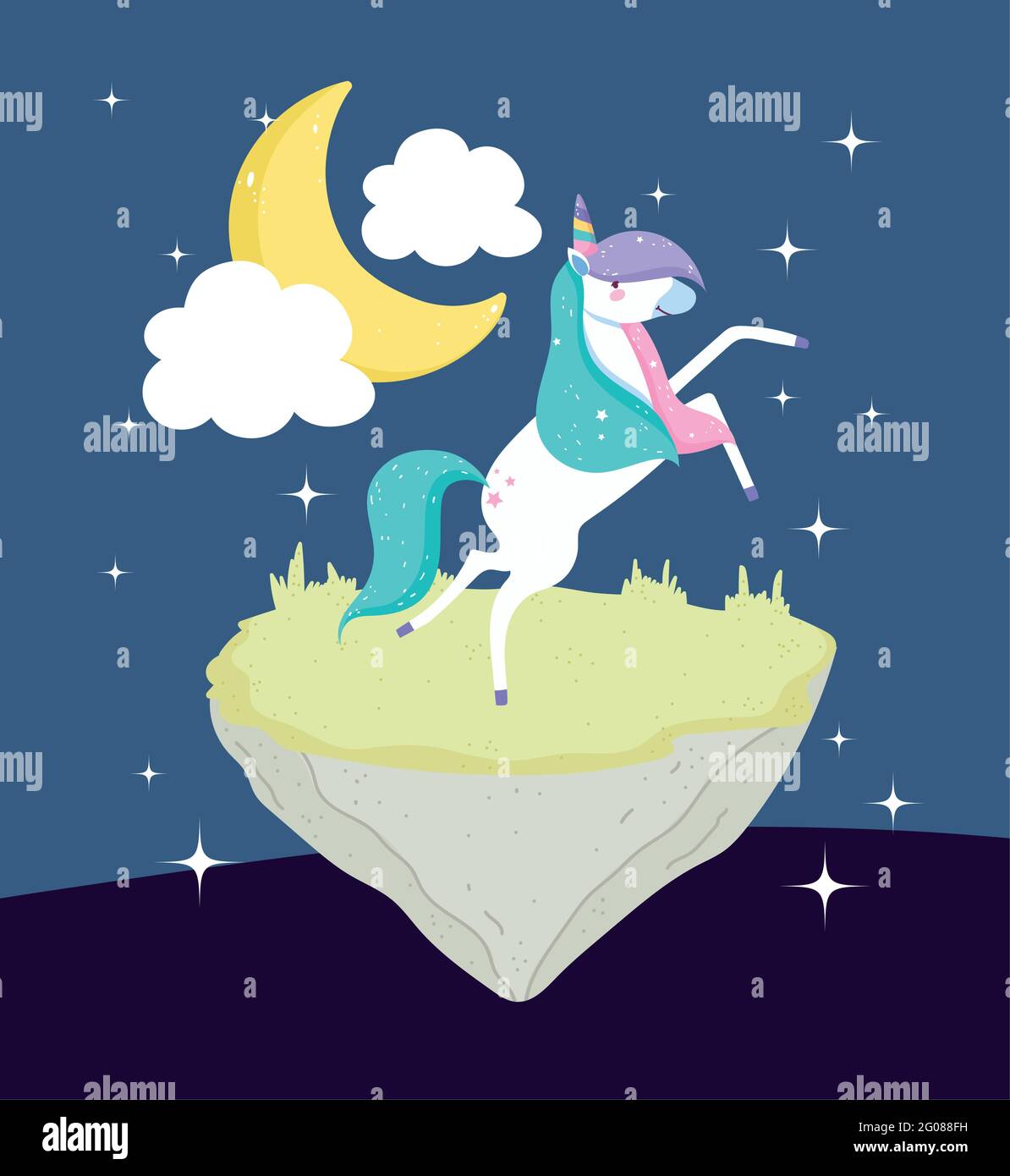 fantasy cute unicorn Stock Vector Image & Art - Alamy