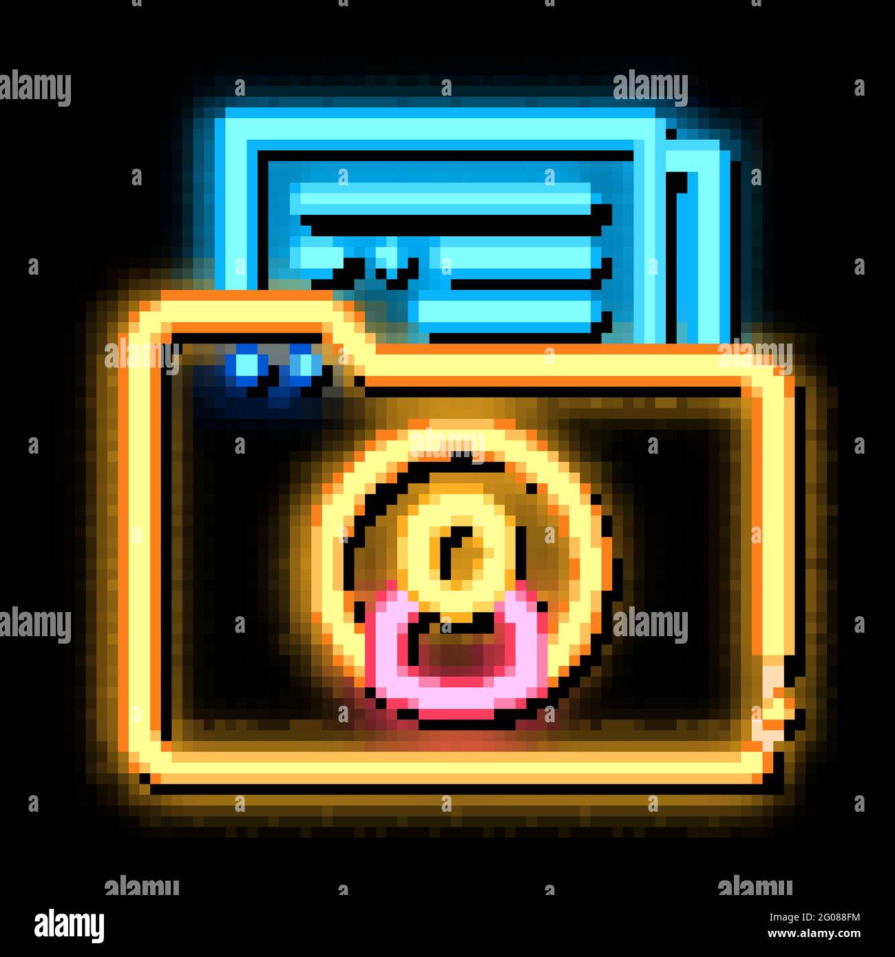 Folder With Files neon glow icon illustration Stock Vector Image & Art ...