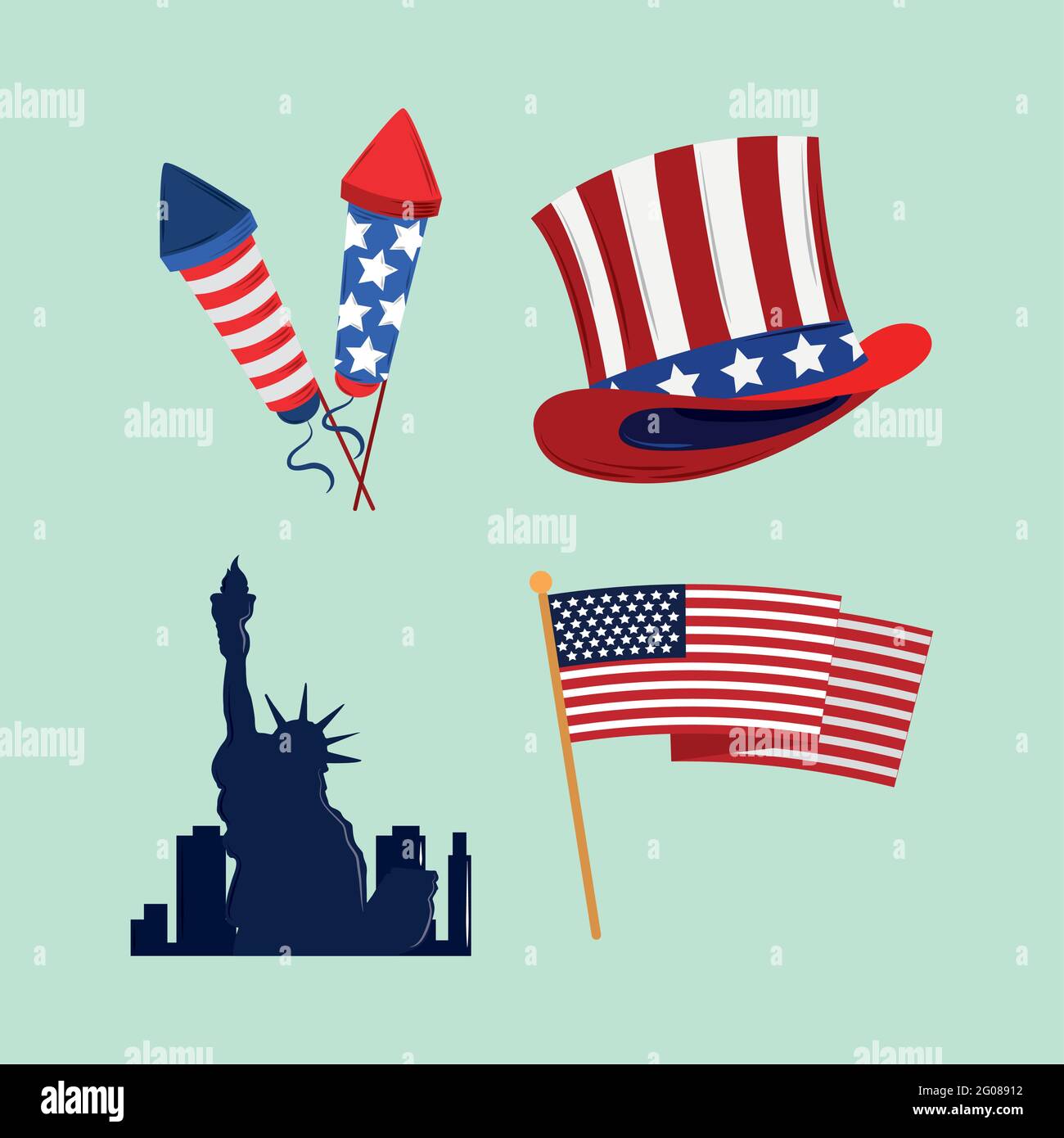 american independence icons Stock Vector Image & Art - Alamy