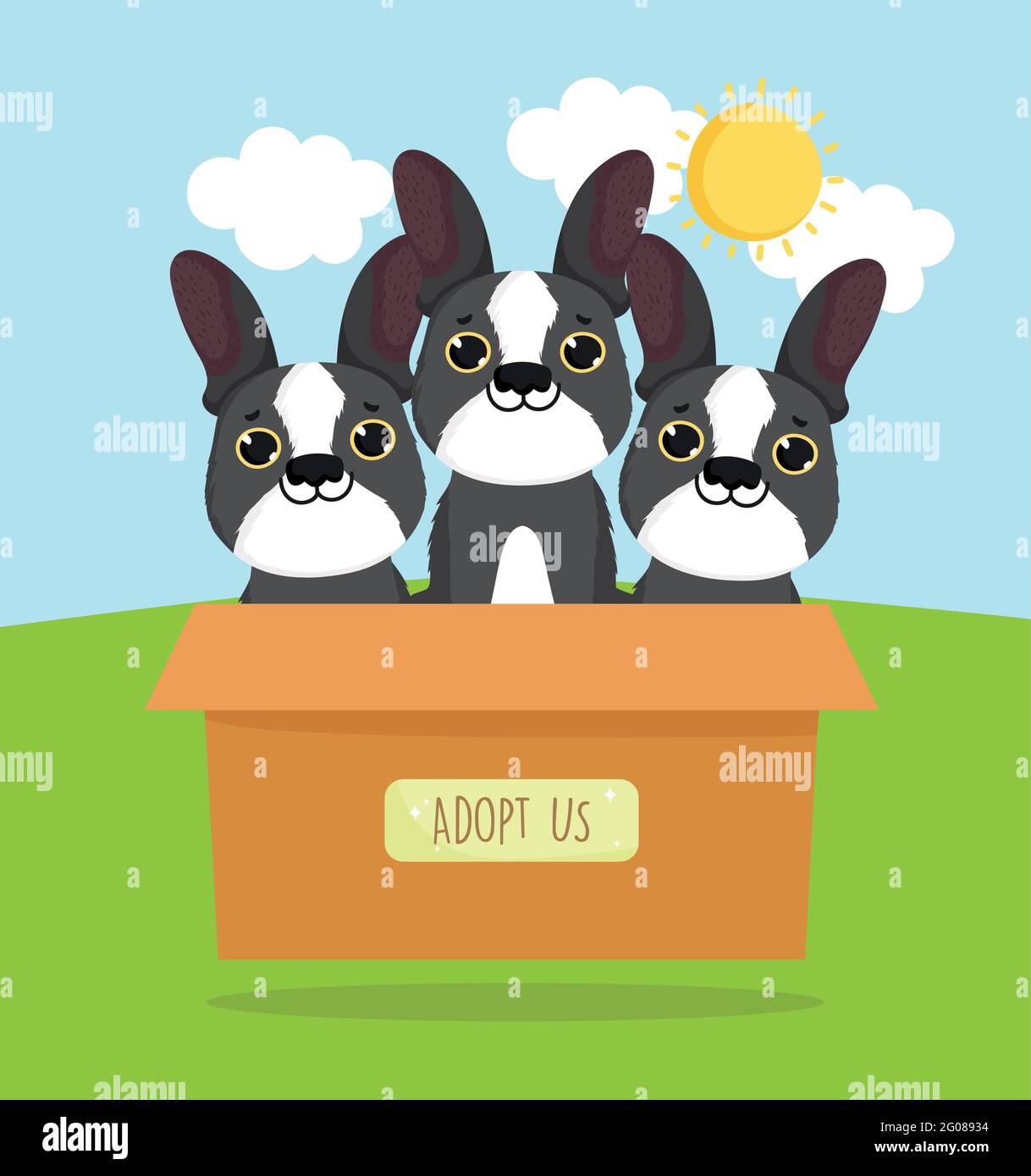 french bulldog on box Stock Vector Image & Art - Alamy