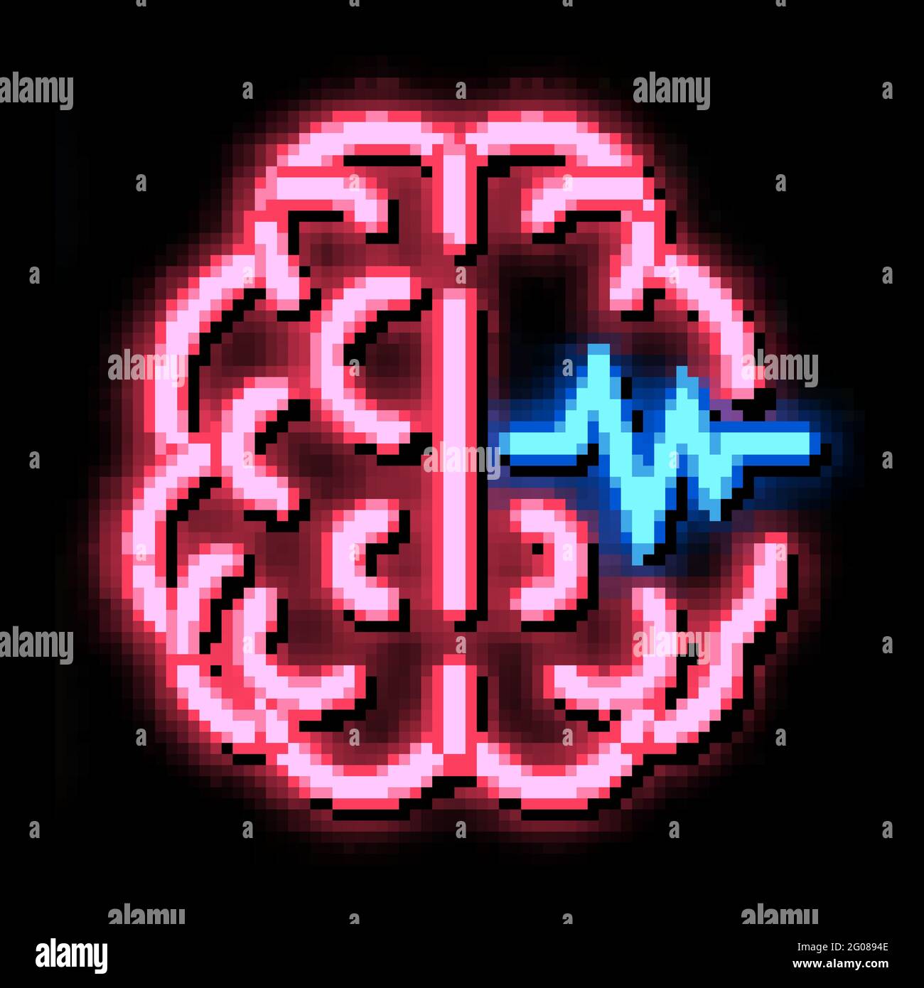 Brain Impulse neon glow icon illustration Stock Vector Image & Art - Alamy