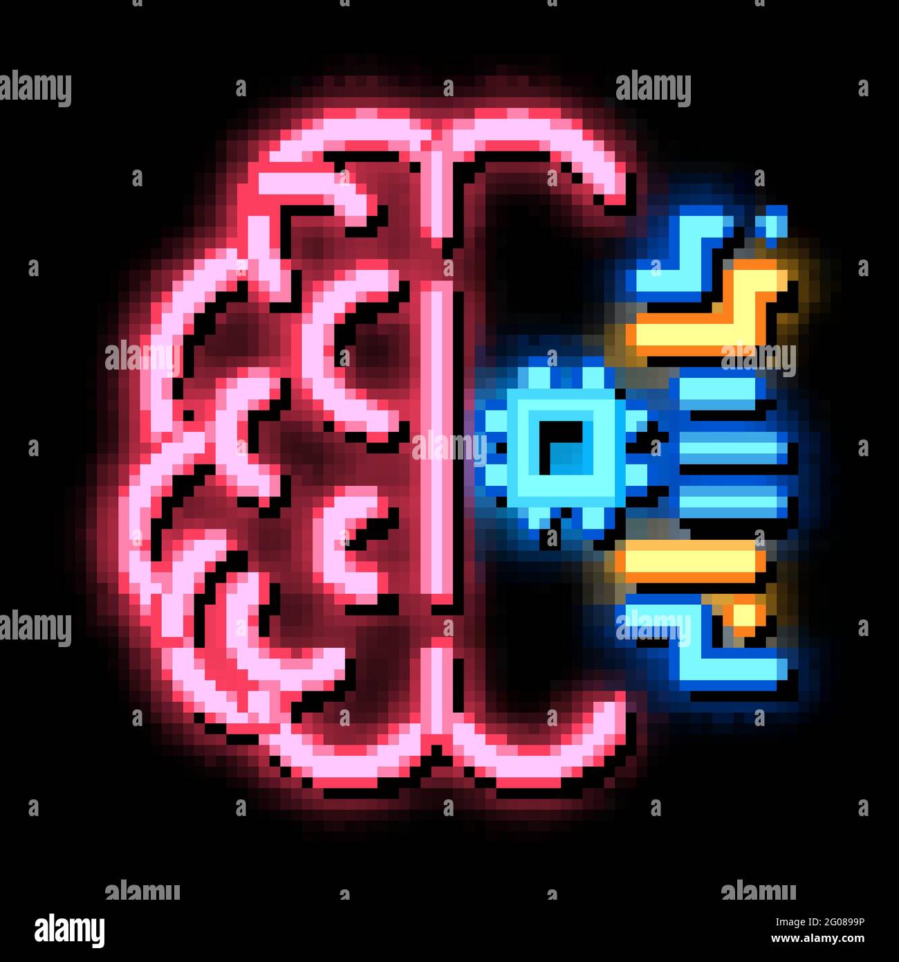 Ai Brain Chip neon glow icon illustration Stock Vector Image & Art - Alamy