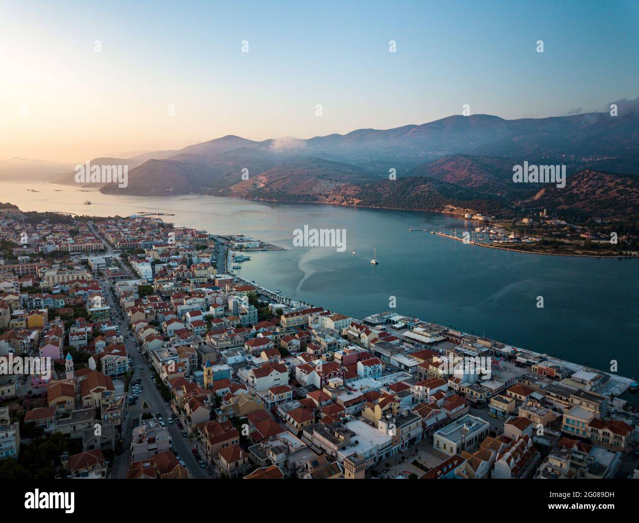 Aerial drone view argostoli city hi-res stock photography and images ...