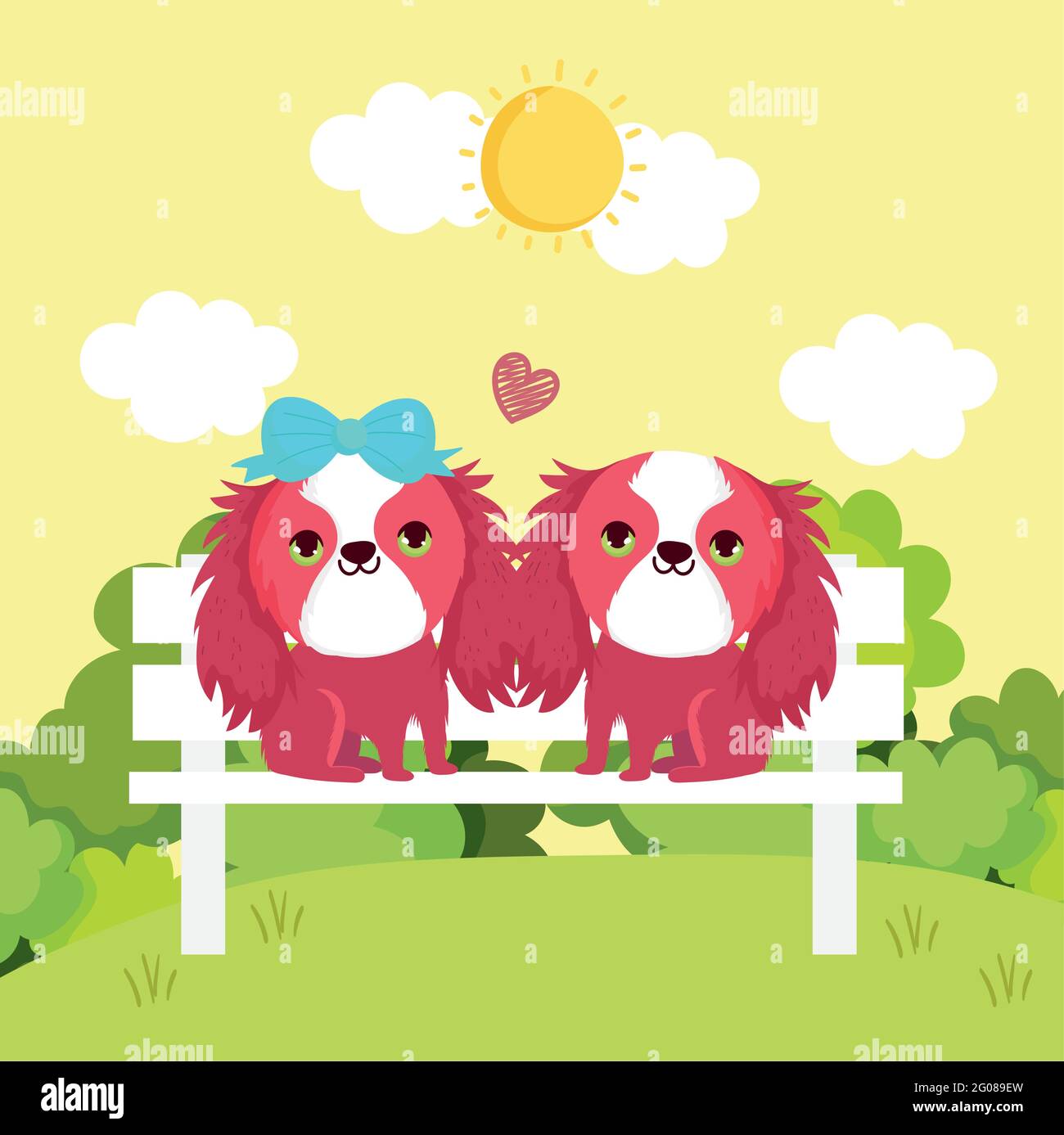 Two dogs together Stock Vector Images - Alamy