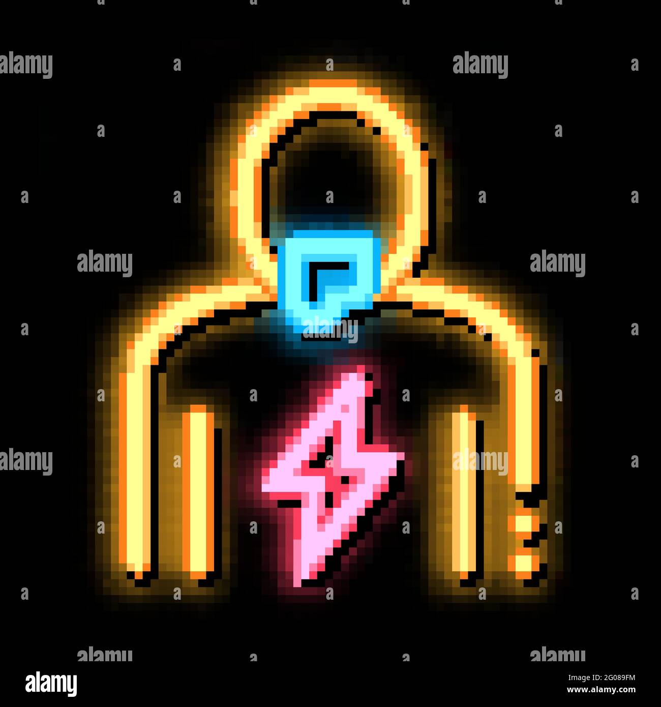 Lightning On Body neon glow icon illustration Stock Vector Image & Art ...