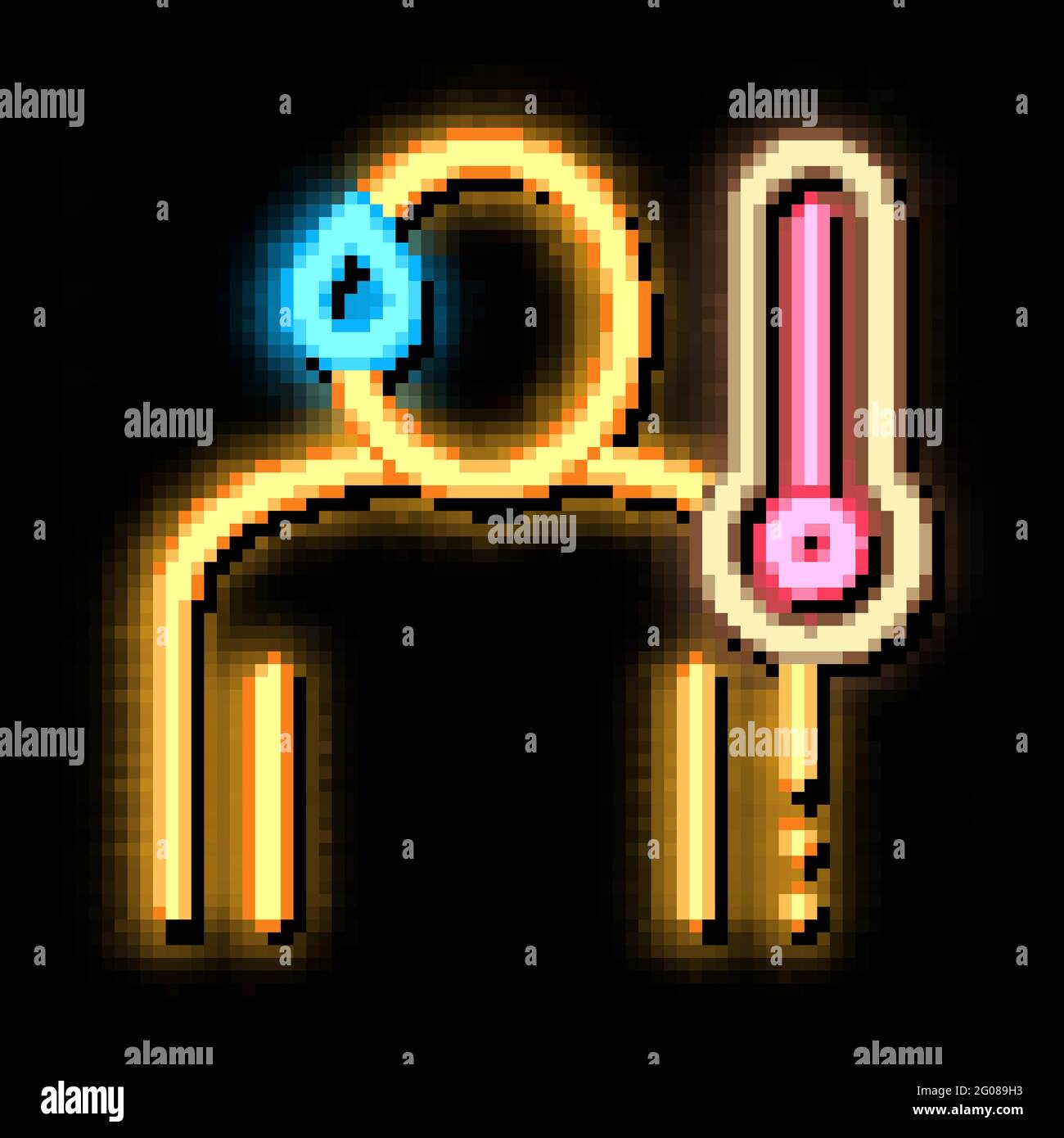 Body Temperature neon glow icon illustration Stock Vector Image & Art ...