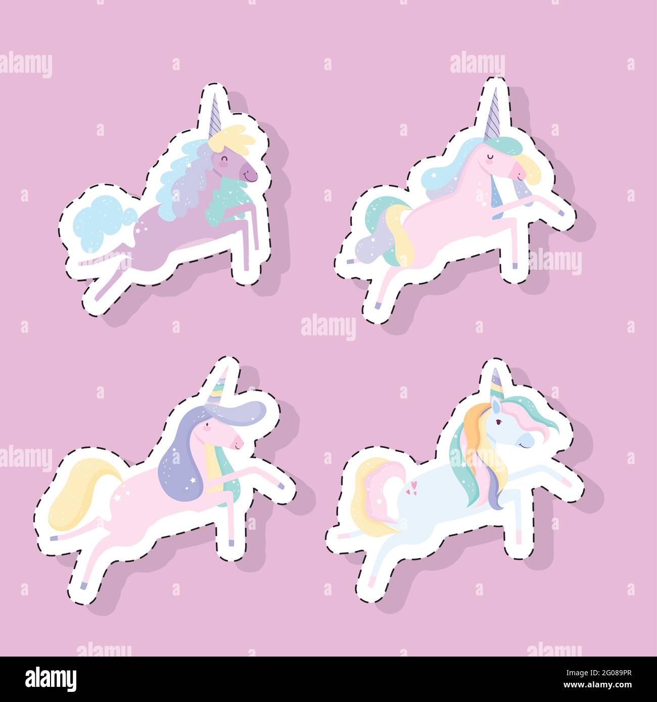unicorns sticker set Stock Vector Image & Art - Alamy