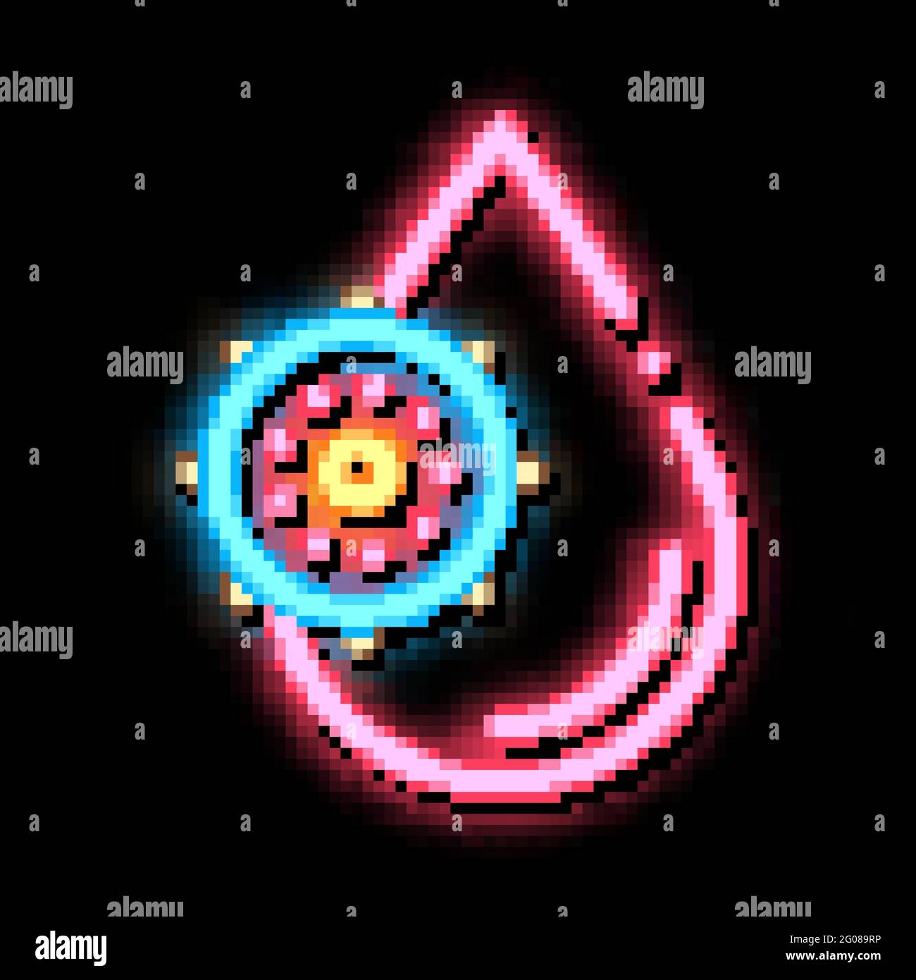 Water Drop Virus neon glow icon illustration Stock Vector Image & Art ...