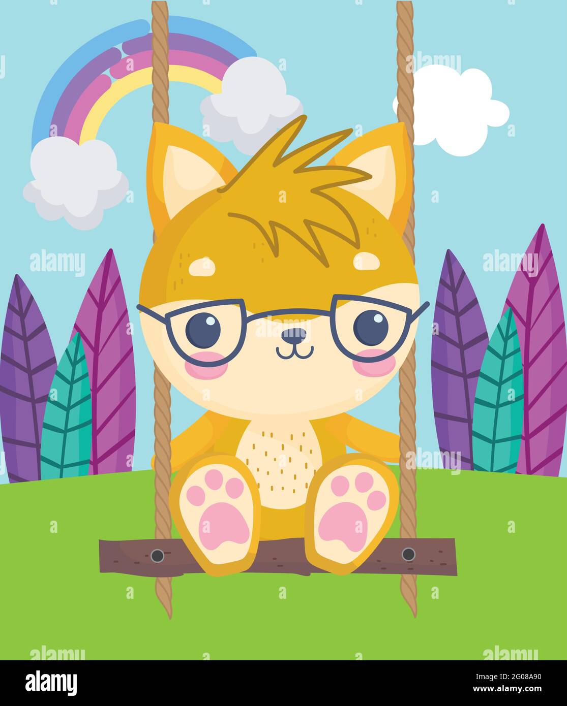 Cat kitten swing Stock Vector Images - Alamy