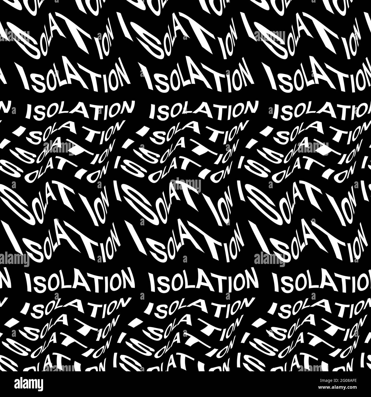 ISOLATION word warped, distorted, repeated, and arranged into seamless ...